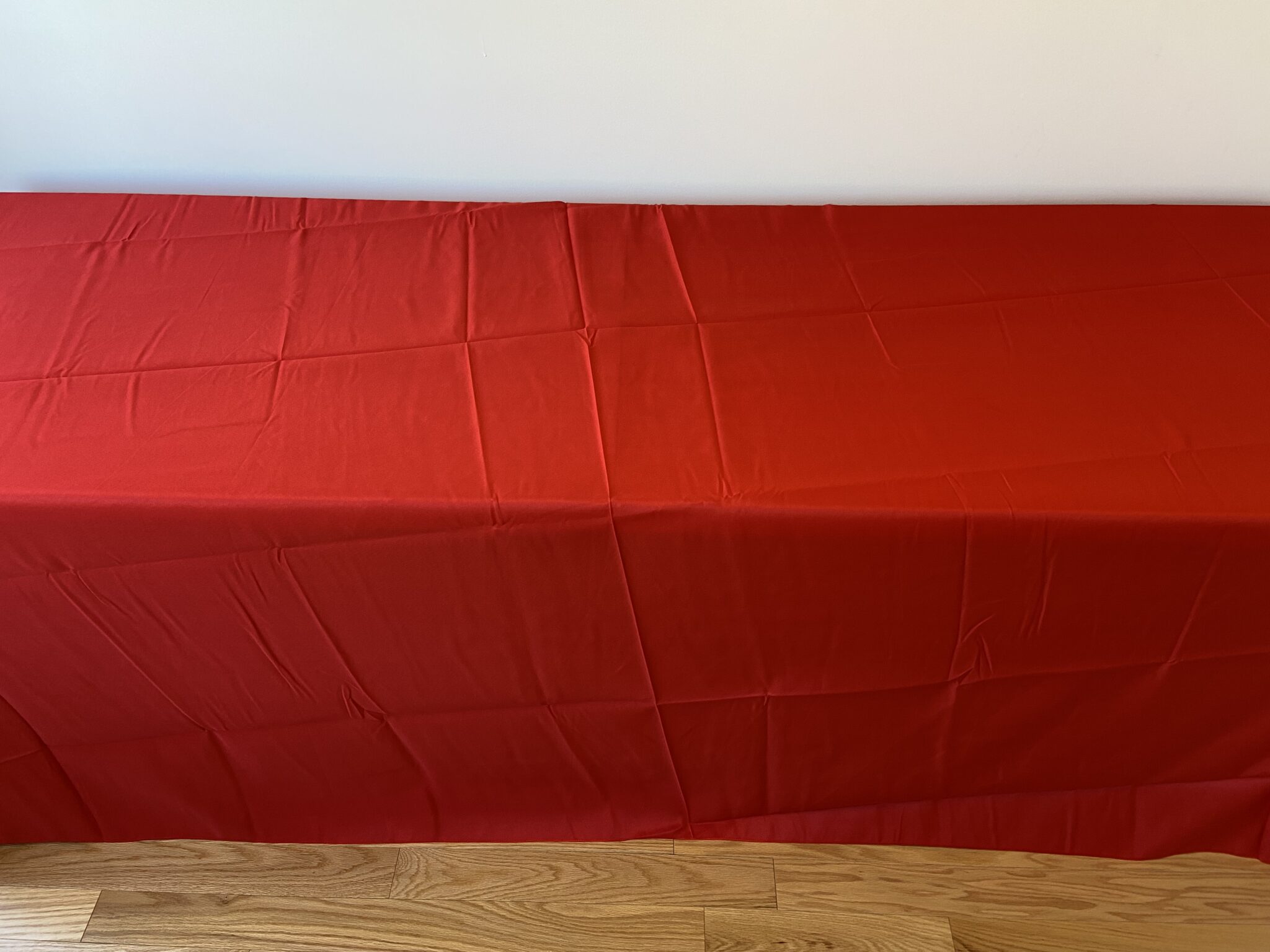 90″x132″ Rectangular Red Table Linen (for 6′ tables) - Simple Party Rentals